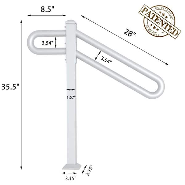 KIWDZFU 4 ft. Wrought Iron Handrail, Heavy-Duty Adjustable Stair ...