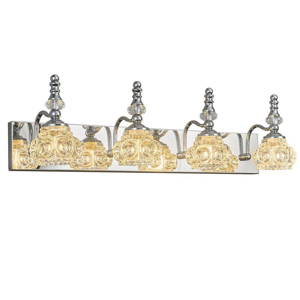 ZHLWIN Home Lighting Fixture Width 27.55 in. 4-Light Chrome Modern ...