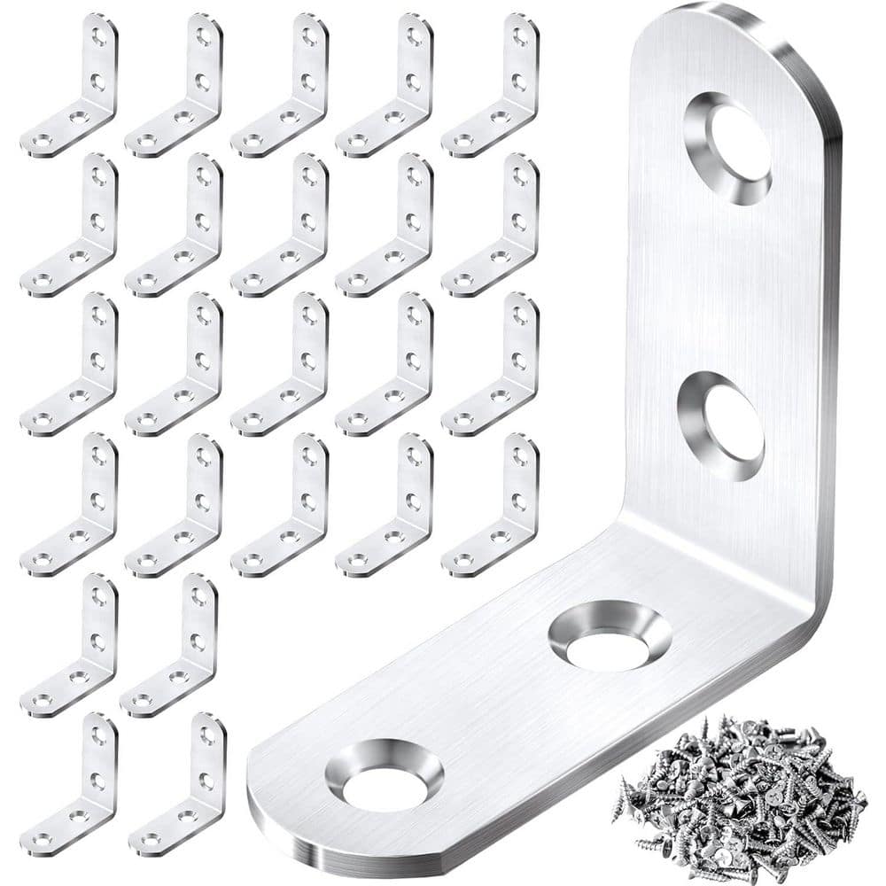 KIWDZFU 1. 6x1. 6 Inch Stainless Steel 90 Degree Corner Brace Metal ...