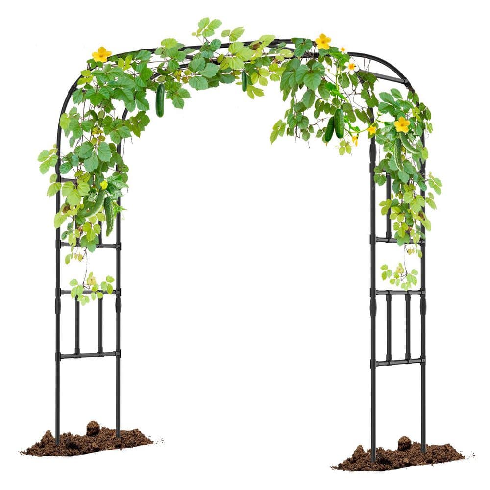 ABORON Garden Arch Trellis 87 in. x 79 in. x 16 in. Metal Core Trellis ...