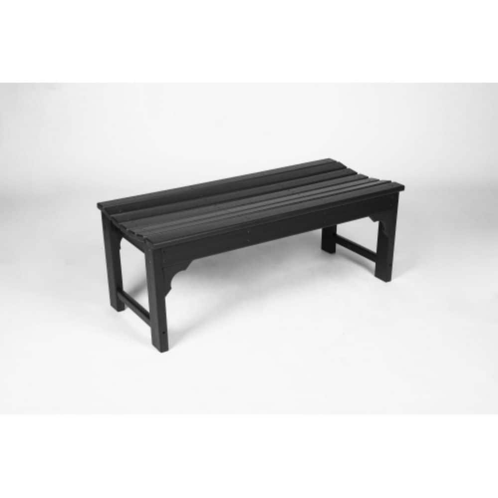 Dracelo Backless HDPE Adirondack Bench, Wood Texture, Weather Resistant ...