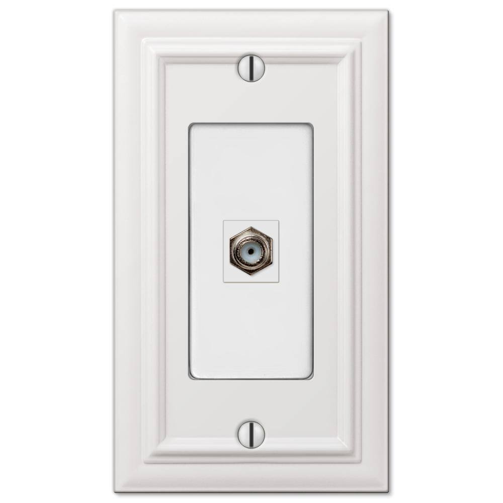 AMERELLE Continental 1 Gang Coax Metal Wall Plate - White 94CXW - The ...