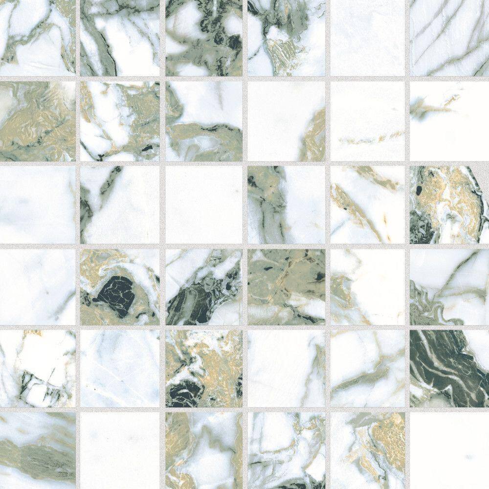 Merola Tile Touche 2 in. Square Jade 12 in. x 12 in. Porcelain Floor ...