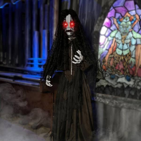 Haunted Hill Farm 5.5 ft. Lifesize Animatronic Demon Bride with Lights ...