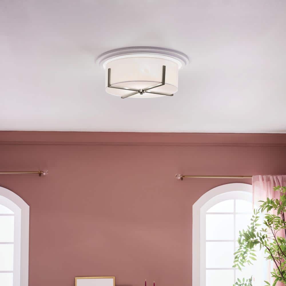 KICHLER Malen 20 in. 4-Light Classic Pewter Traditional Bedroom Flush ...