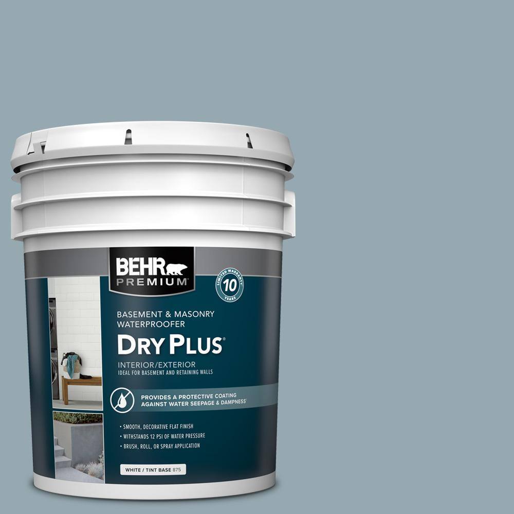 BEHR PREMIUM 5 gal. #BW-54 Steely Blue Flat Interior/Exterior Dry Plus ...