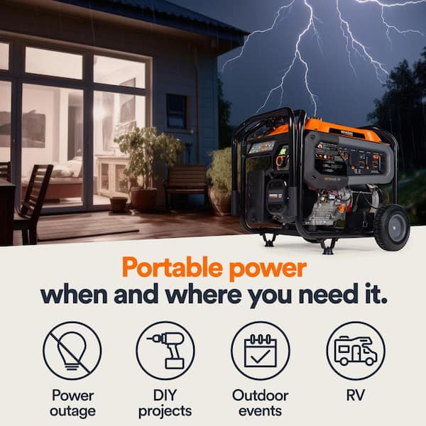 Generac 12500/9500-Watt Tri-Fuel Portable Generator, Easy-To-Use ...