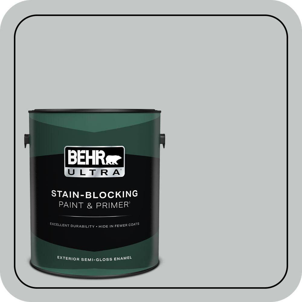 BEHR ULTRA 1 gal. #N450-2 Zero Gravity Semi-Gloss Enamel Exterior Paint ...