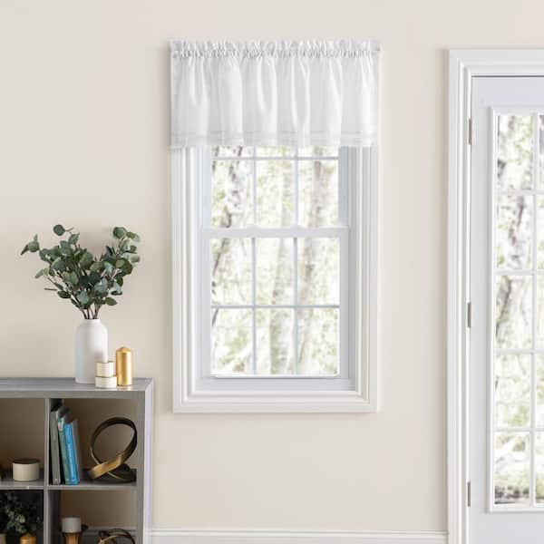 Ellis Curtain Brush Fringe 15 in. L Polyester Tailored Valance in White ...