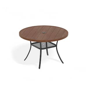 Sudzendf Round Metal Outdoor Dining Table, Patio Fashinable Dining ...