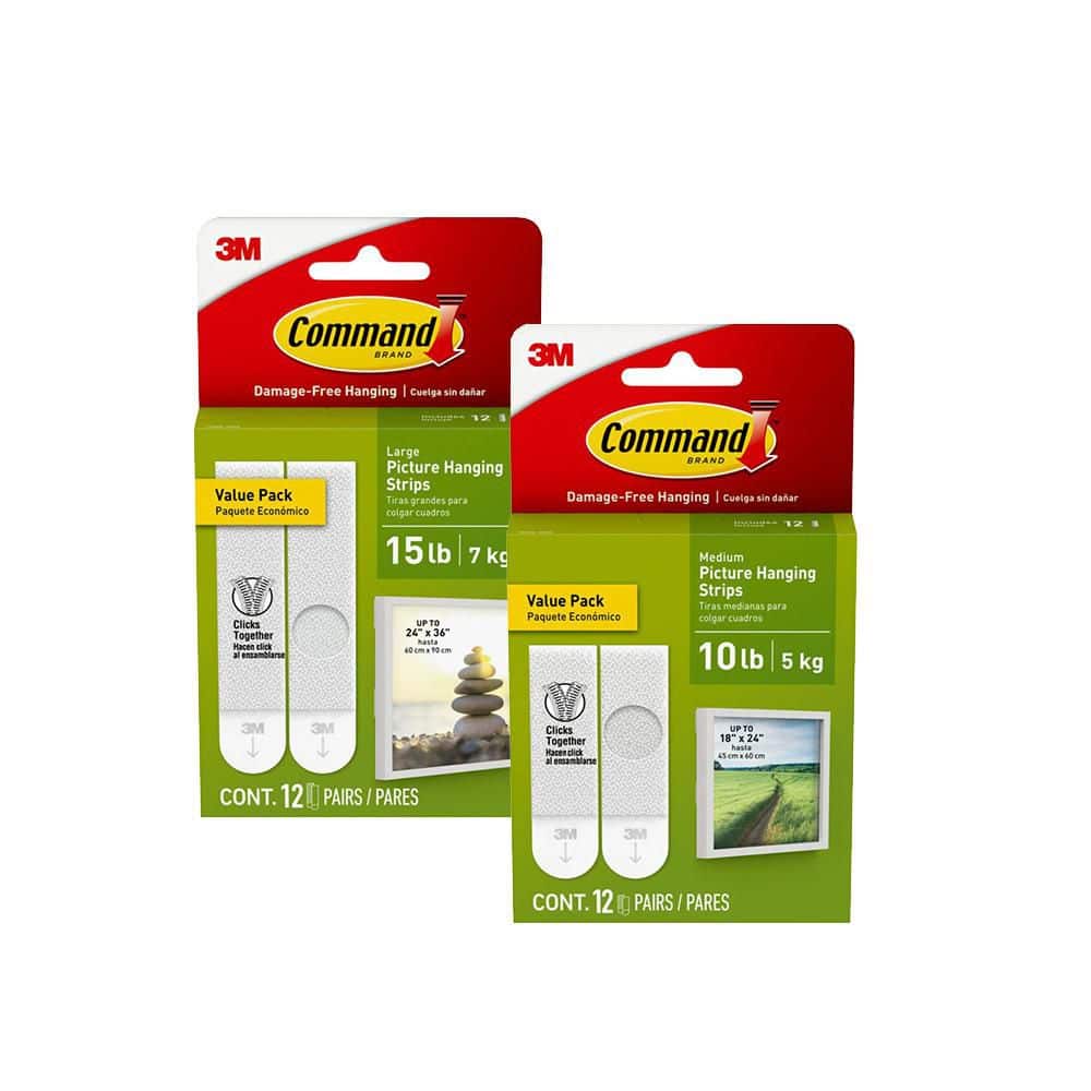Command Picture Hanging Adhesive Strips, White, Damage Free Hanging ...