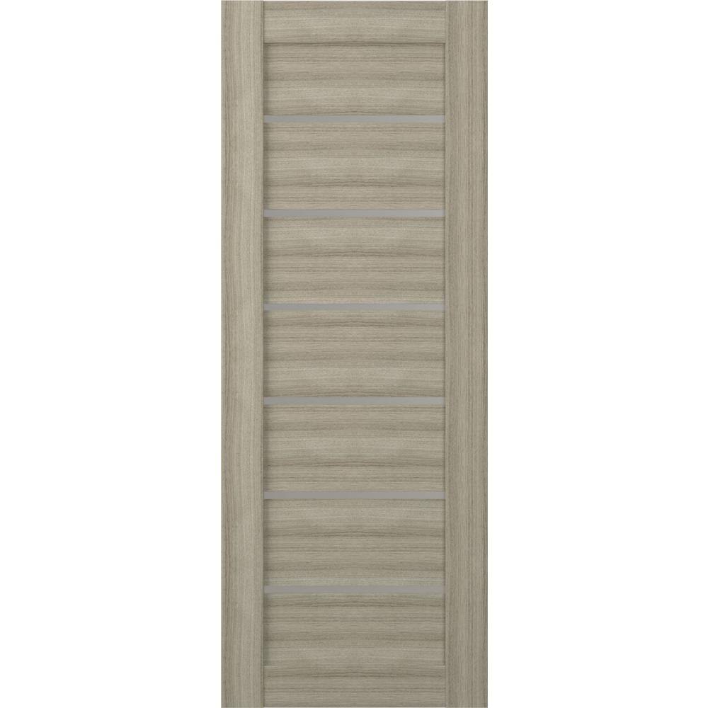Belldinni Alba 28 in. x 96 in. No Bore 7-Lite Solid Core Frosted Glass ...