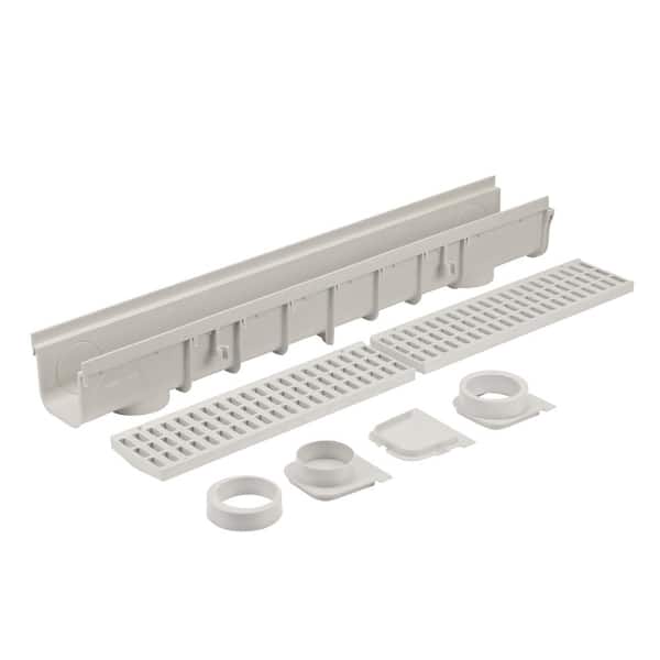 NDS Pro Series 5 in. x 40 in. Channel Drain Kit with Metal Grate ...