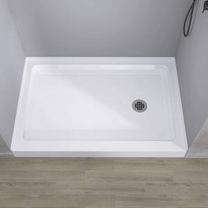 NTQ 48 in. x 30 in. Acrylic Single Threshold Shower Pan Alcove Floor ...