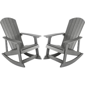 Mximu Teak Plastic Oversized Adirondack Patio Outdoor Rocking Chair (2 ...