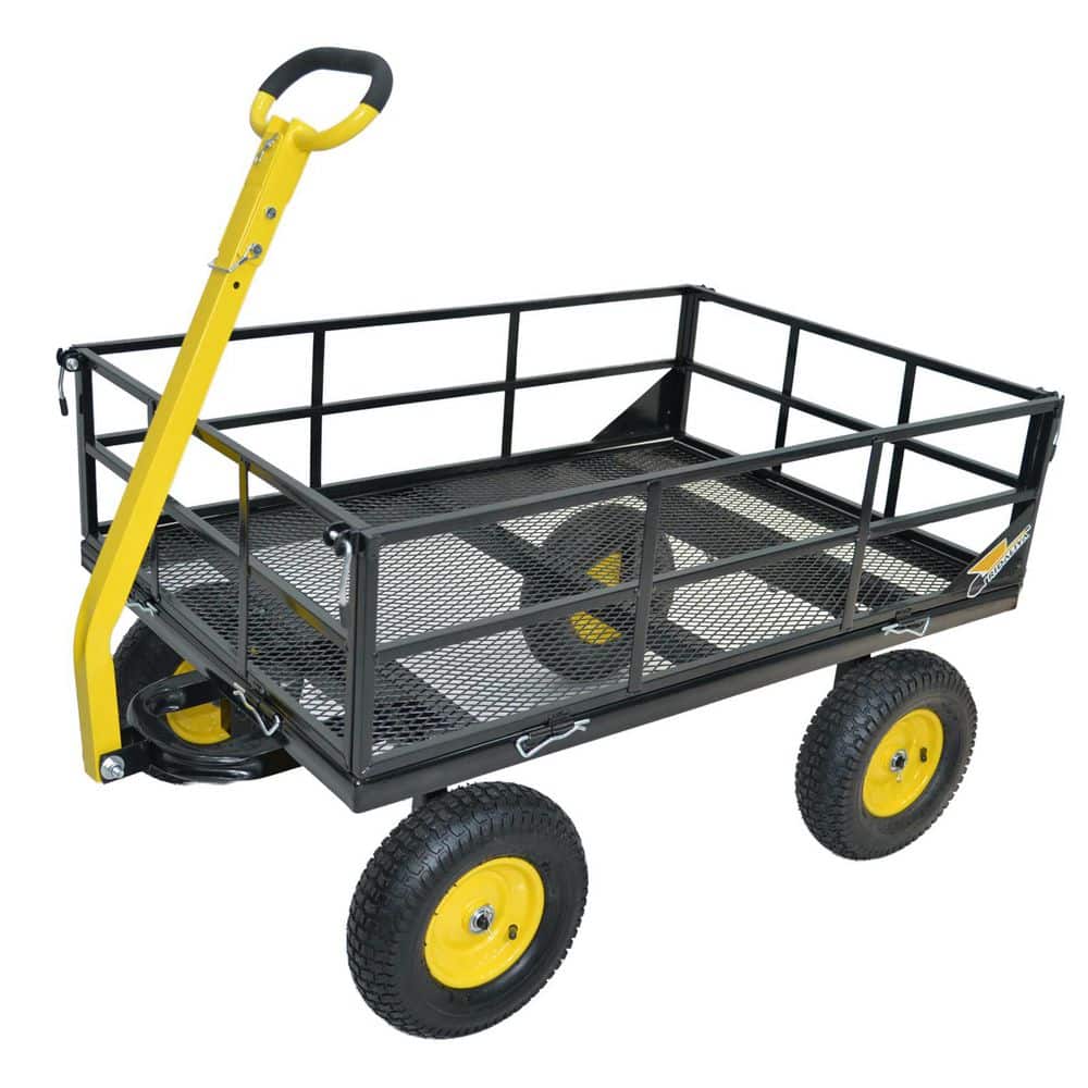 1200 lbs. 6 cu. ft. Steel Garden Cart, 10 in. Tires. With 180° Rotating ...