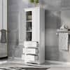 Modern 24 in. W x 15.7 in. D x 70 in. H White Linen Cabinet Tall Floor ...