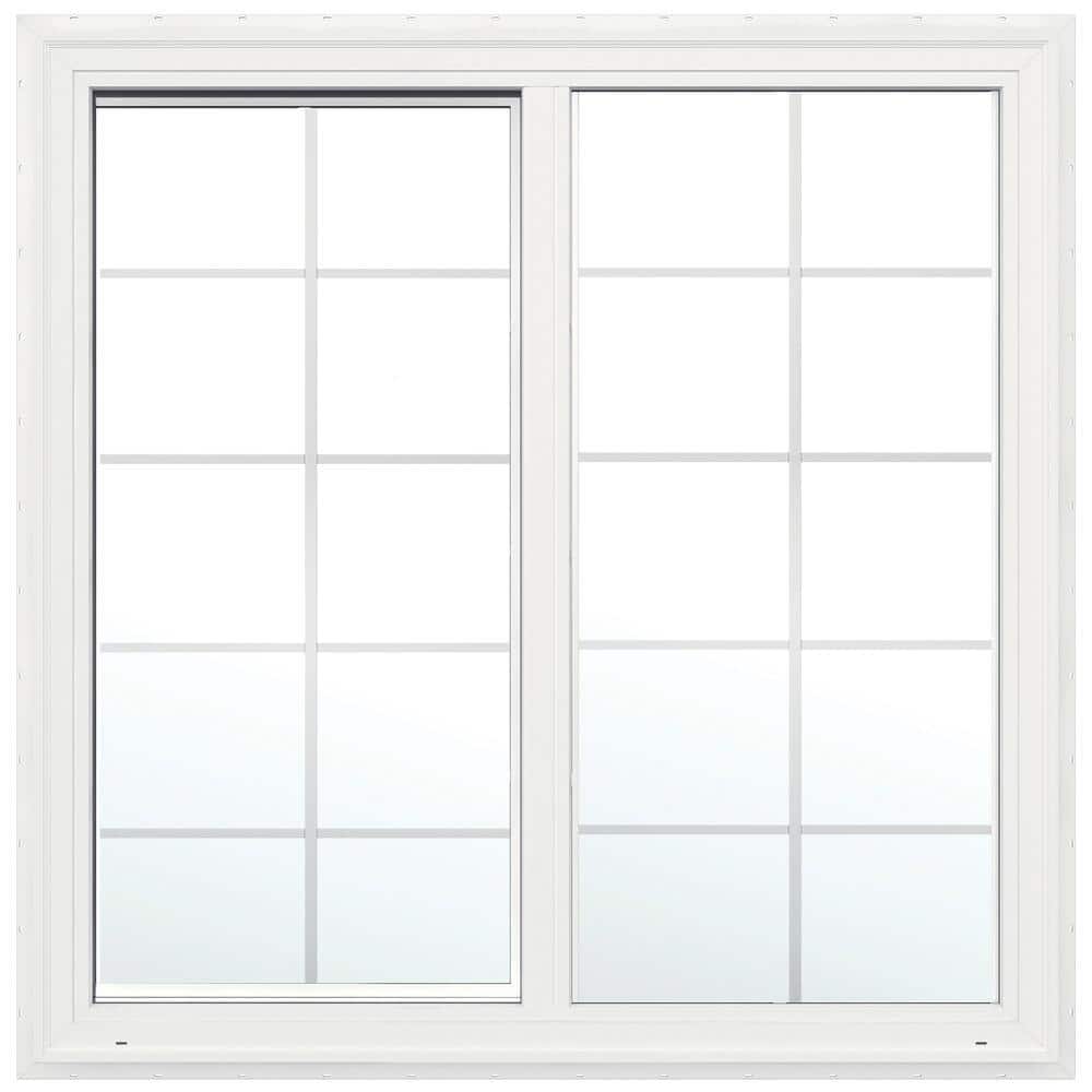 JELD-WEN V-2500 Series 59.5 in. W x 59.5 in. H Left-Handed White Vinyl ...