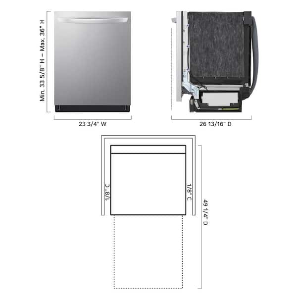 LG 24 in. Top Control Smart Wi-Fi Enabled Dishwasher, QuadWash Pro ...