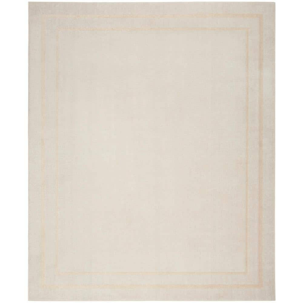 Nourison Essentials Ivory Gold 12 ft. x 15 ft. Solid Contemporary Area ...