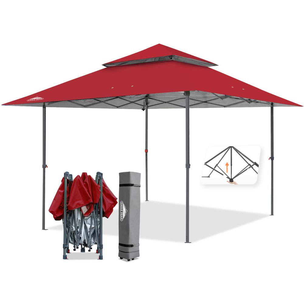 EAGLE PEAK 13 ft. x 13 ft. Straight Leg Pop Up Canopy Tent Instant ...