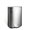 StyleWell SW 13 gal. Stainless Steel Step-On Trash Can Rectangle STY ...