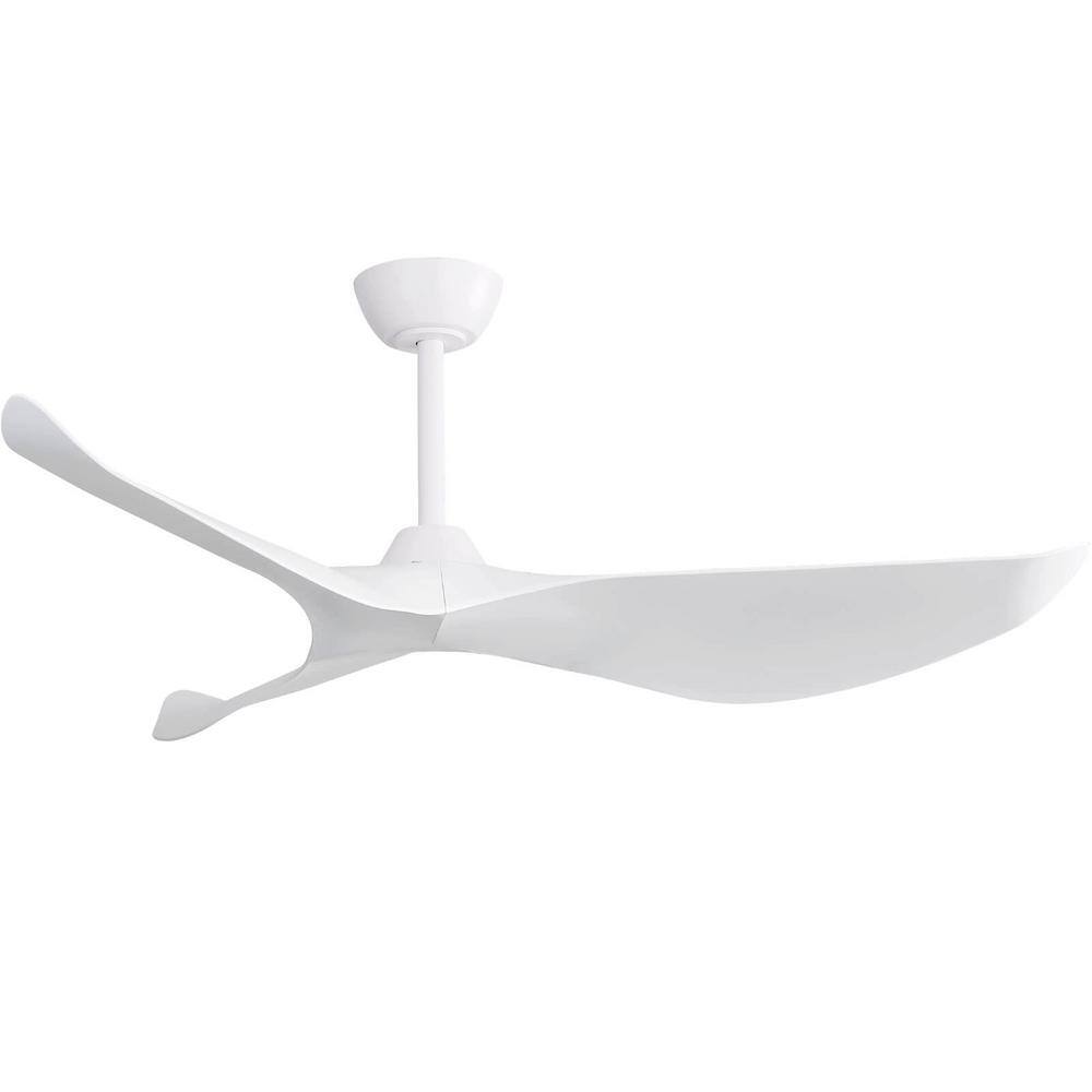 Sofucor 52 in. Indoor/Outdoor Modern White Ceiling Fan without Light ...