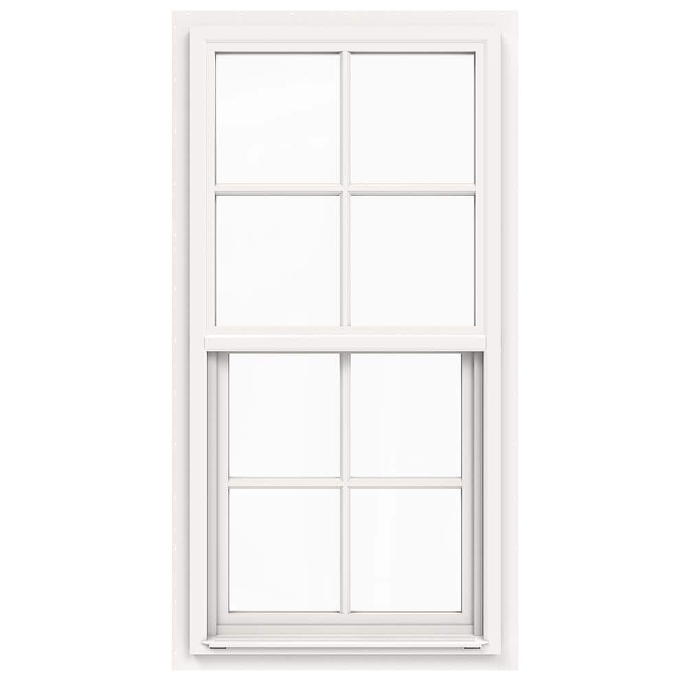 JELD-WEN 24 in. x 48 in. V-4500 Series White Single-Hung Vinyl Window ...