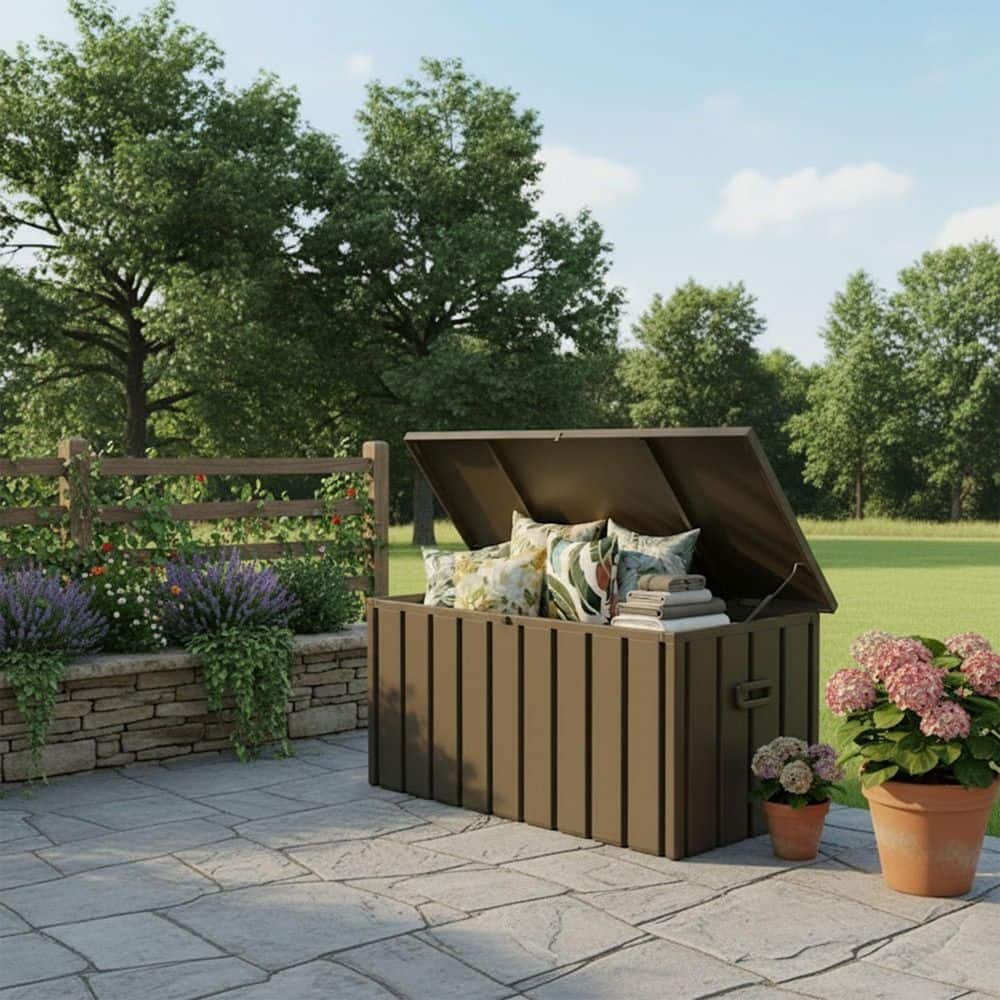 PURPLE LEAF Outdoor Deck Box 100 Gallon Waterproof Lockable Storage Box ...