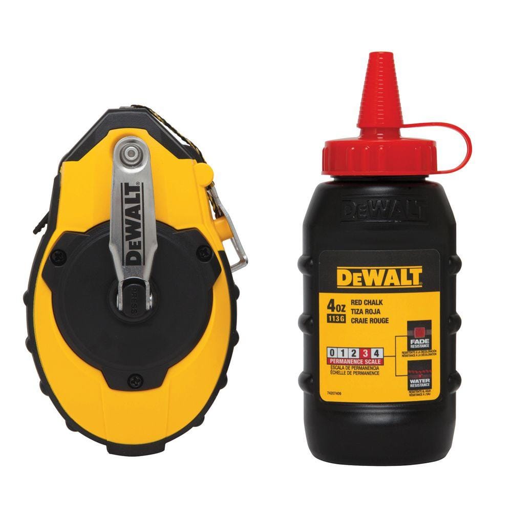 DEWALT 100 ft. Chalk Reel Kit-Red DWHT47144 - The Home Depot
