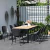 Amazonia Oslo Dark 9-Piece 100% FSC Certified Teak and Aluminum Patio ...