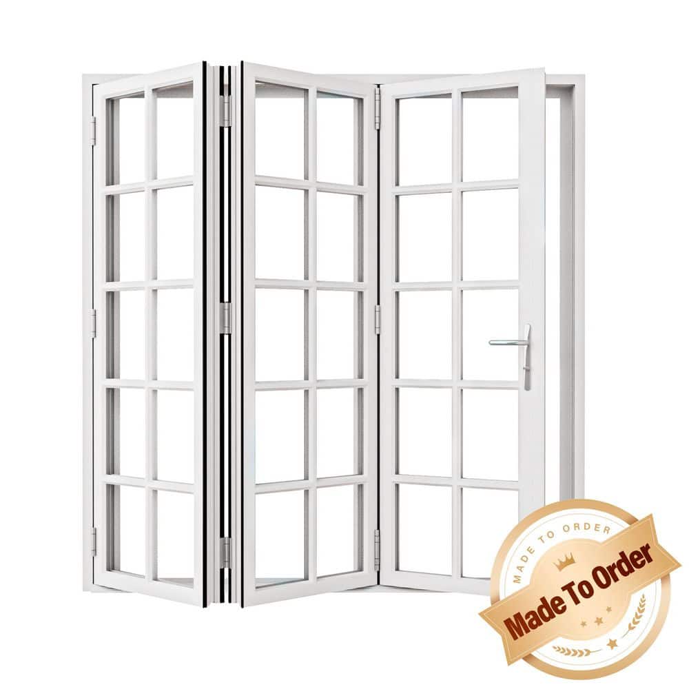 ARK DESIGN 96 in. x 96 in. Left Swing/Outswing Double Tempered Glass ...
