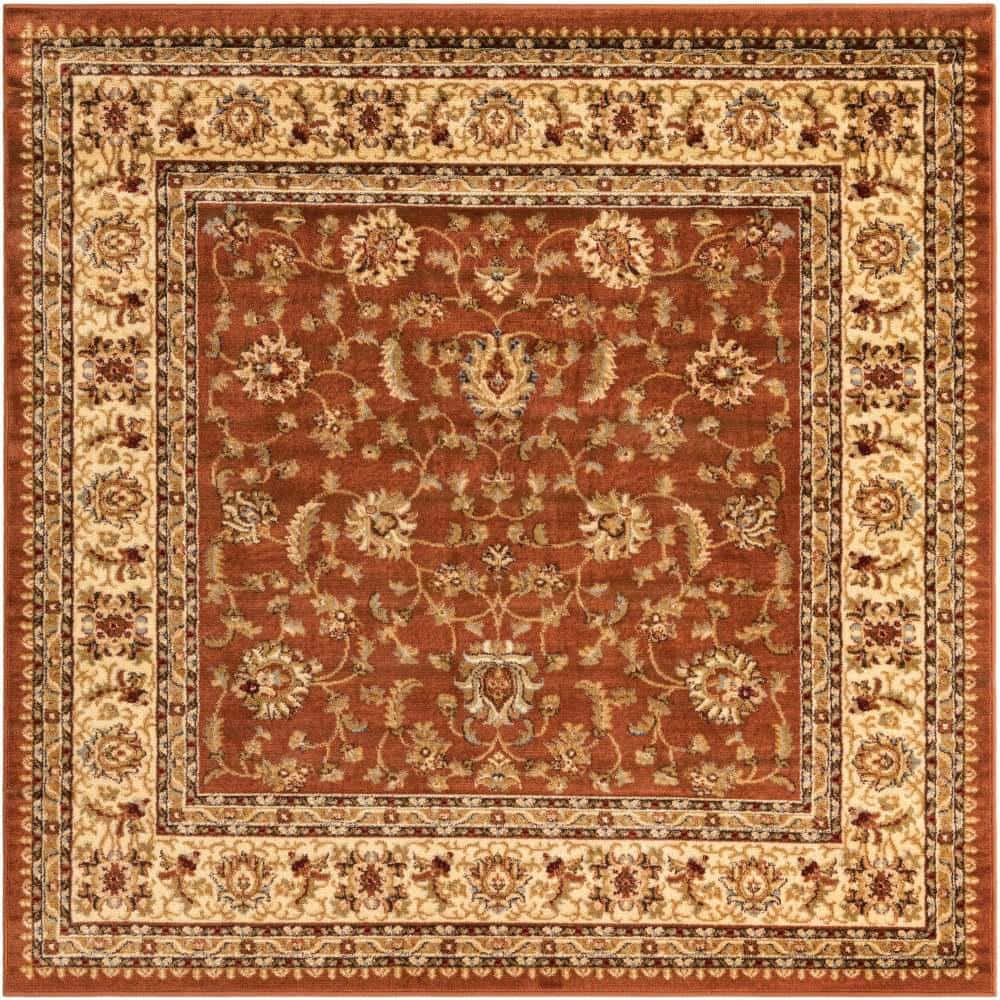 Unique Loom Voyage St. Louis Brick Red 6' 0 x 6' 0 Square Rug 3132935 ...