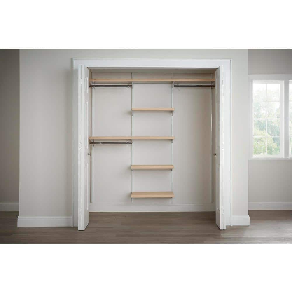 Everbilt Genevieve 6 ft. Birch Adjustable Closet Organizer Long and ...