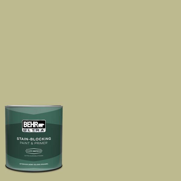 BEHR ULTRA 1 qt. S340 4 Back to Nature Extra Durable Semi Gloss Enamel Interior Paint Primer 375404 The Home Depot