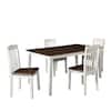 Dorel Living Shiloh 5-Piece Creamy White / Rustic Mahogany Dining Set DA7358 - The Home Depot