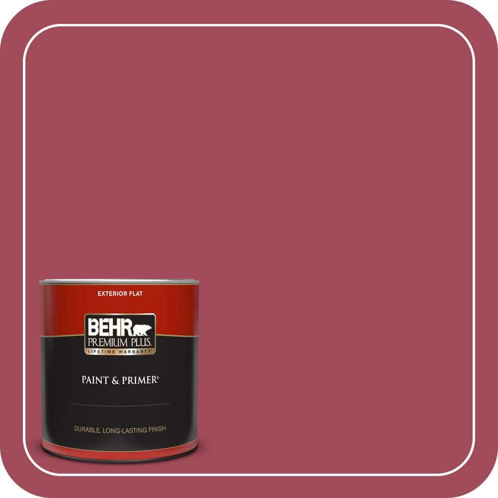 BEHR PREMIUM PLUS 1 qt. #130D-6 Sweet Spiceberry Flat Exterior Paint ...