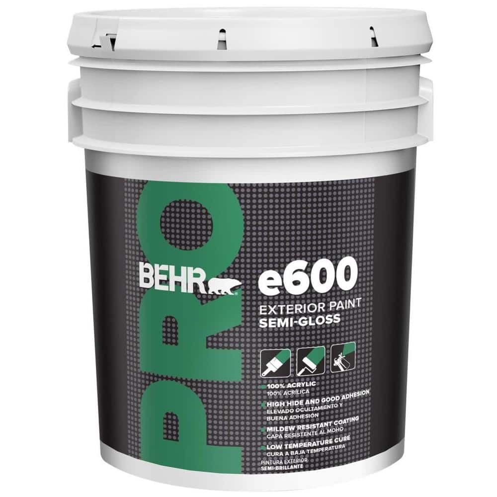 BEHR PRO 5 gal. e600 Deep Base Semi-Gloss Acrylic Exterior Paint ...