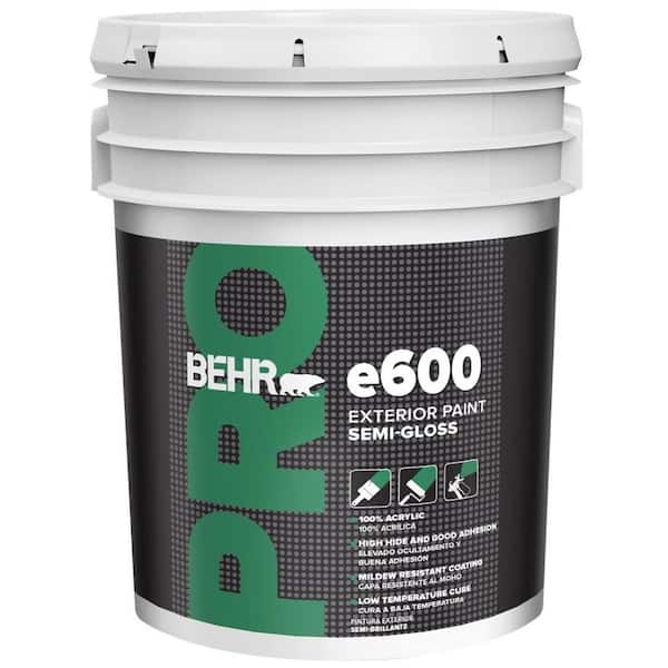 BEHR PRO 5 gal. e600 Deep Base Semi-Gloss Acrylic Exterior Paint ...