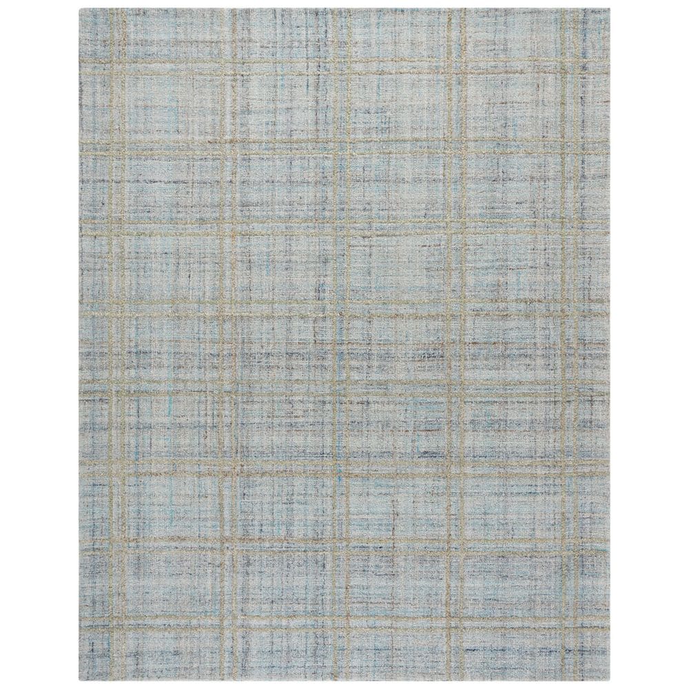 SAFAVIEH Abstract 8 ft. x 10 ft. Blue/Gray Geometric Plaid Area Rug ...