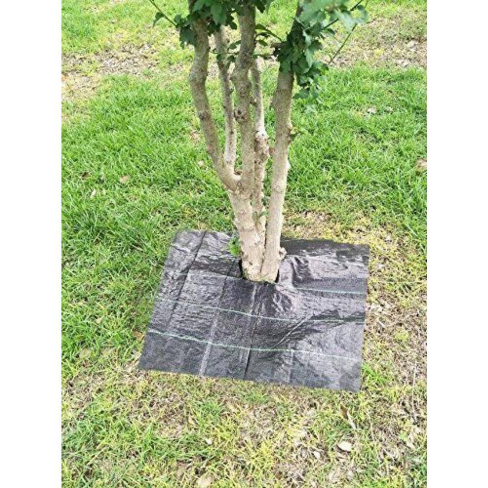 Agfabric 3.0 oz. 4 ft. x 4 ft. Easy-Plant Weed Block Mulch, Tree Mat ...