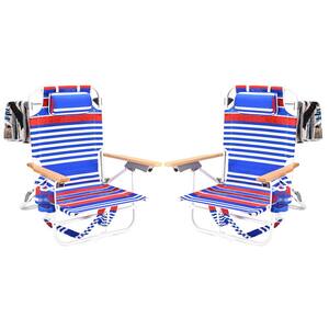 13 in. H 2-Pieces Alabaster Aluminium Folding 5 Position Chairs ...