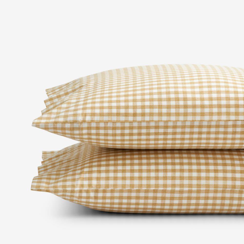 The Company Store Company Cotton Gingham Yarn-Dyed Melange Gold Plaid ...