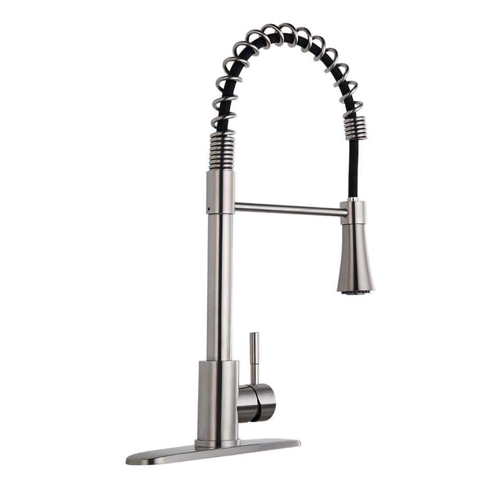 Miscool Abliy Single Handle Standard Kitchen Faucet in Brushed Nickel ...