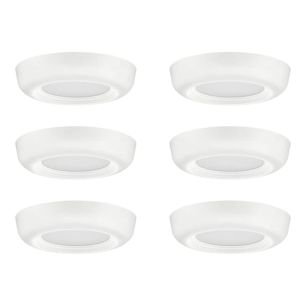 Commercial Electric 6-Pack 4 in. LED Surface Mount Downlight Flush ...