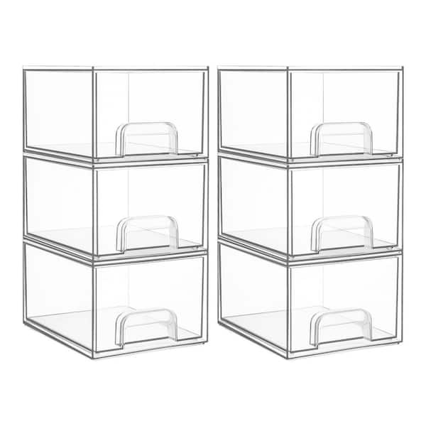 Afoxsos Clear 6in x 4.4in Acrylic Stackable Storage Drawers Set of 6 ...