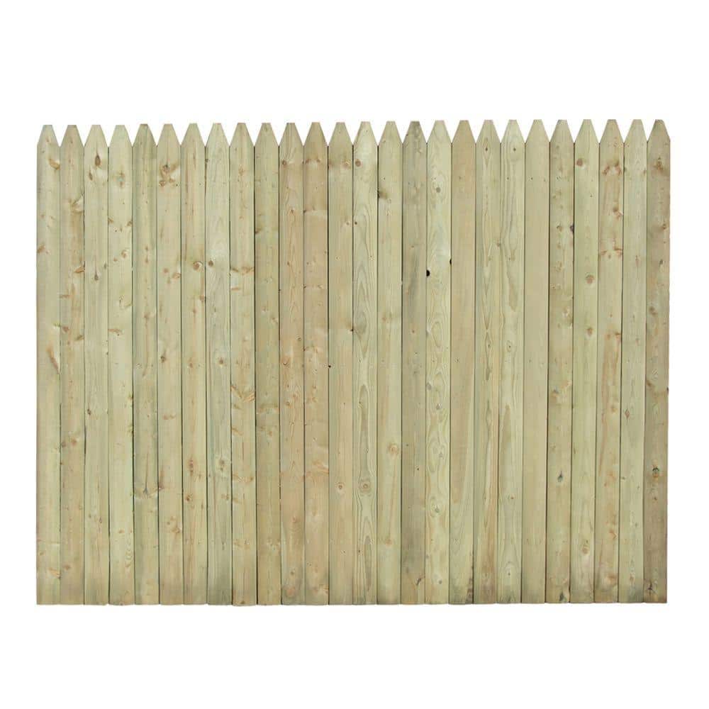 6 ft. H x 8 ft. W Pressure-Treated Spruce Stockade Moulded Fence Panel ...