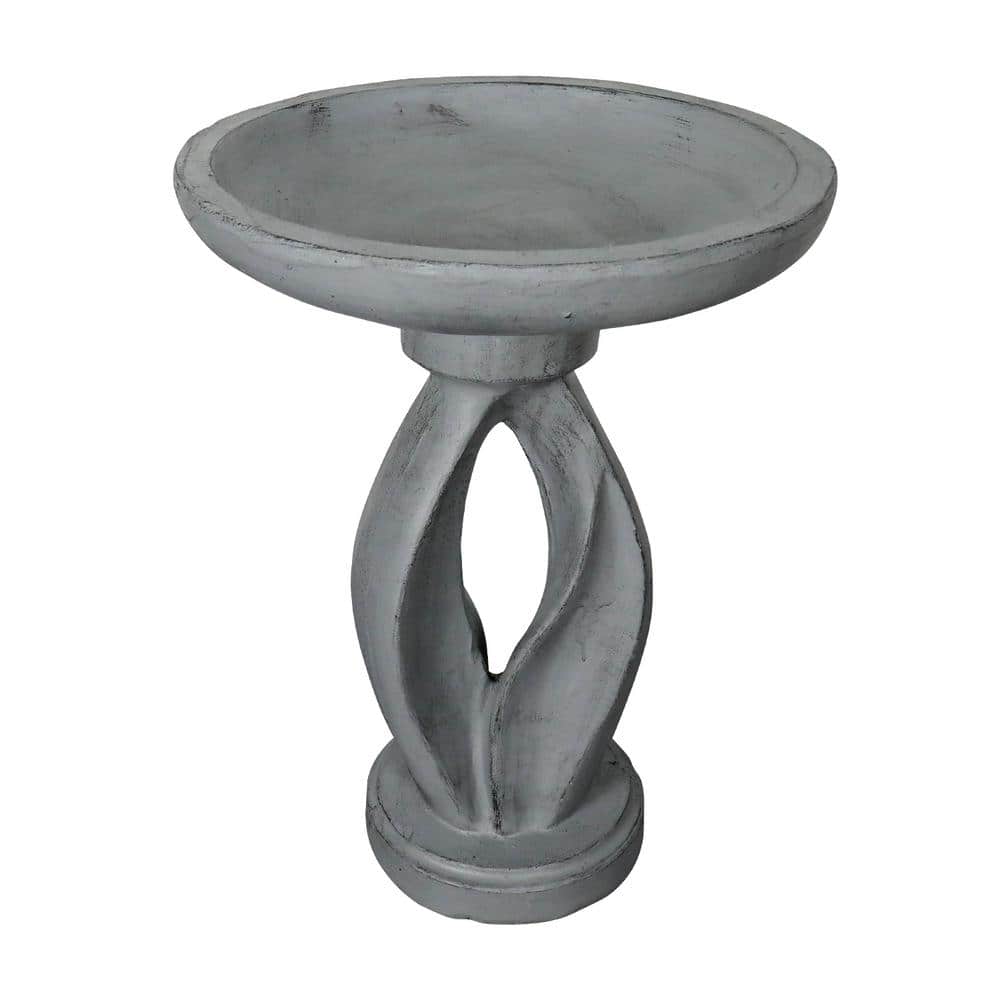 Watnature 21.8 in. H Outdoor Birdbath for Garden -Concrete Modern ...
