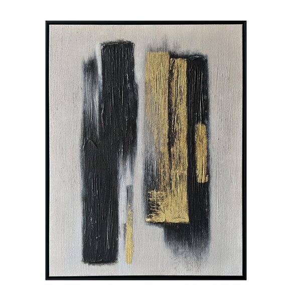 A&E "Flux" Framed Abstract Wall Art Print Hand Painted 48 in. x 36 in. Flux - The Home Depot