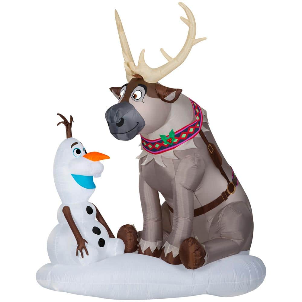 Disney 7 ft. Pre-lit Inflatable Airblown Olaf and Sven Scene 37599 ...